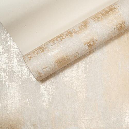 Sophie Laurence Industrial Distressed Concrete Cream Metallic Gold ...