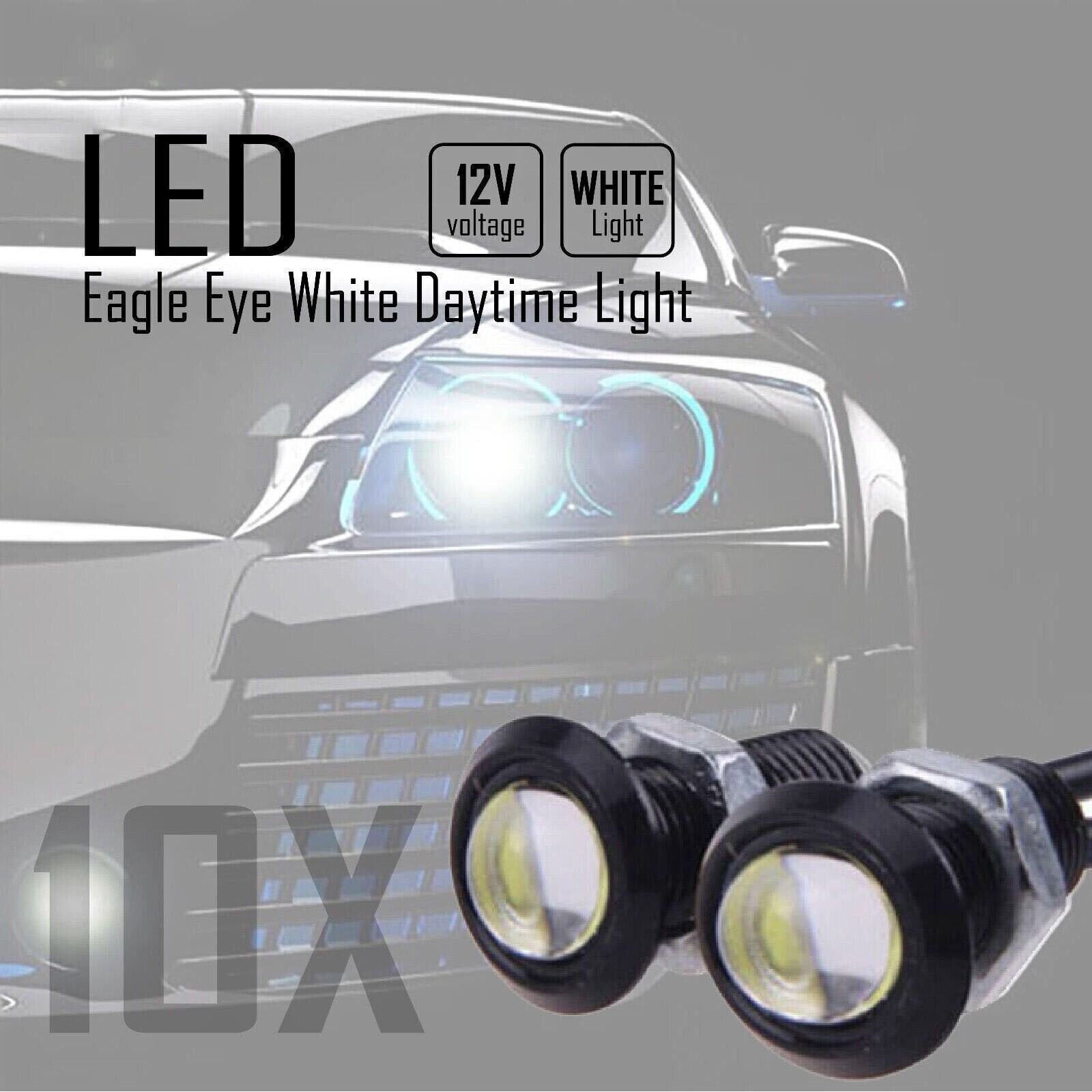 10pcs 18MM 9W LED Eagle Eye White Light Daytime Running DRL Backup ...