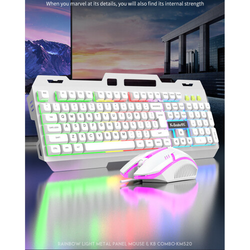 ([Keyboard + Mouse] White Set) Original RGB Gaming Mechanical Keyboard USB Wired 87 Keys Red ...