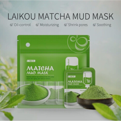 7PCS Matcha Green Clay Mud Face Mask Anti wrinkle Night Facial Packs ...
