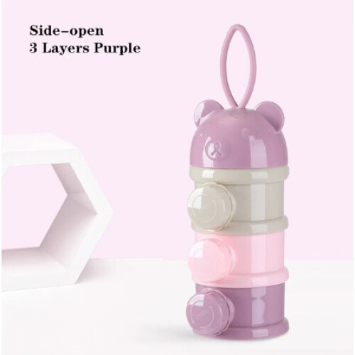 (Purple, Three levels) Portable baby formula box Multi-layer ...