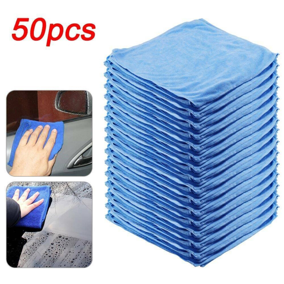 50 X Microfibre Car Cleaning Cloths Large Detailing Towel Soft Cloth ...