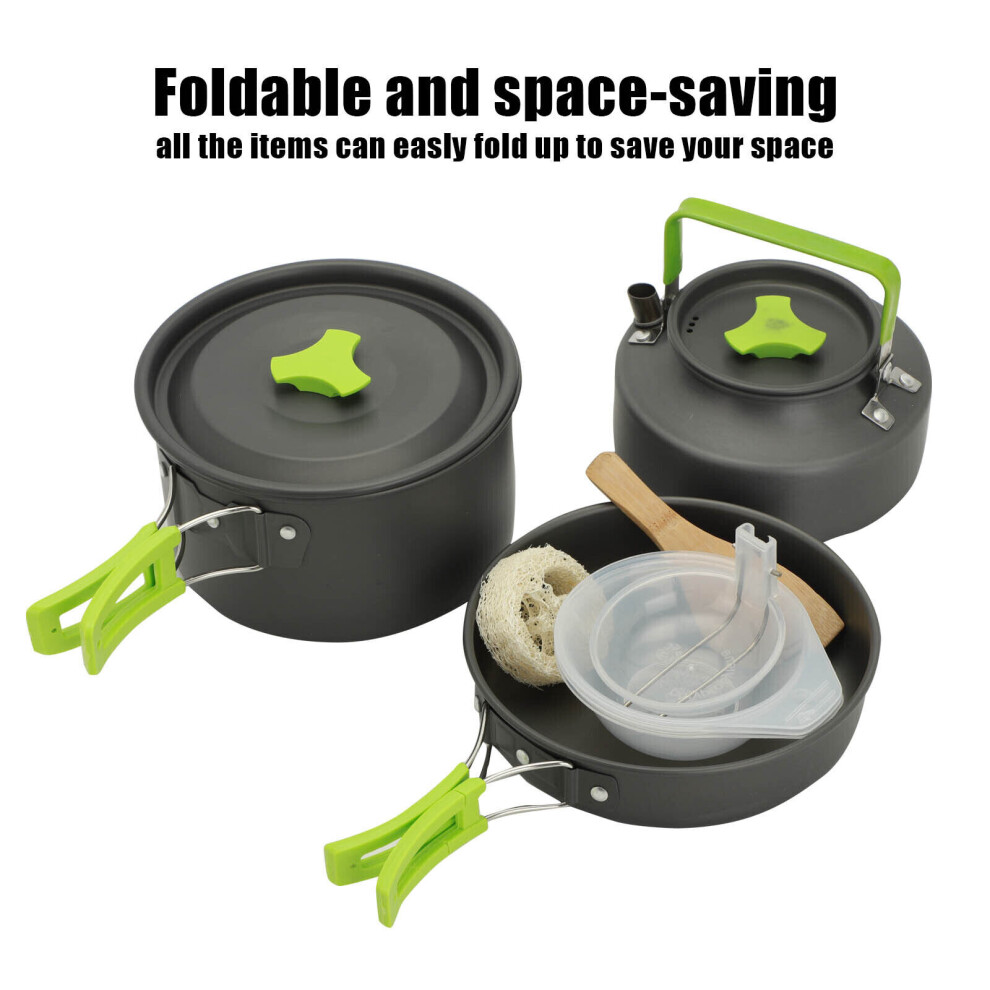 15pcs Camping Cookware Kit Hiking Picnic Cooking Bowl Knife Spoon Set ...