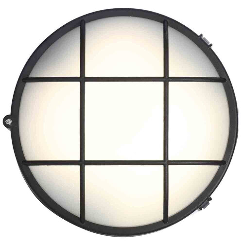 Used Stanley Rogen Outdoor Round Bulkhead Light IP44 In Black Litecraft ...