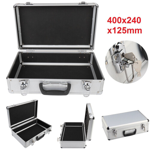 Large Hard Aluminium Flight Case Foam Lockable Tool Camera Gun Storage ...