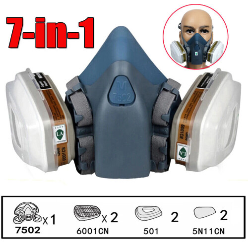 7-in-1 7502 Half Face Respirator Painting Spraying Mouth Gas Mask on OnBuy