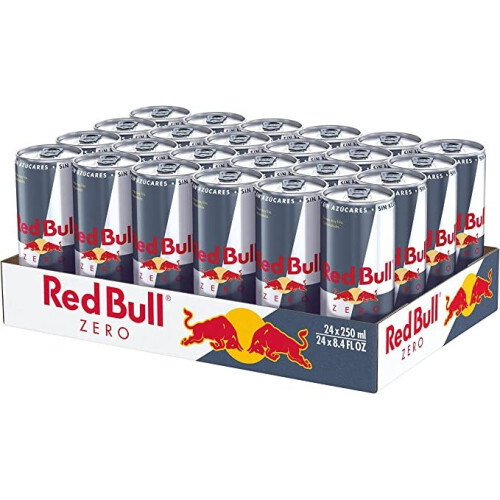 Red Bull Zero Fizzy Energy Drink No Sugar 24x 250ml **Best Before ...