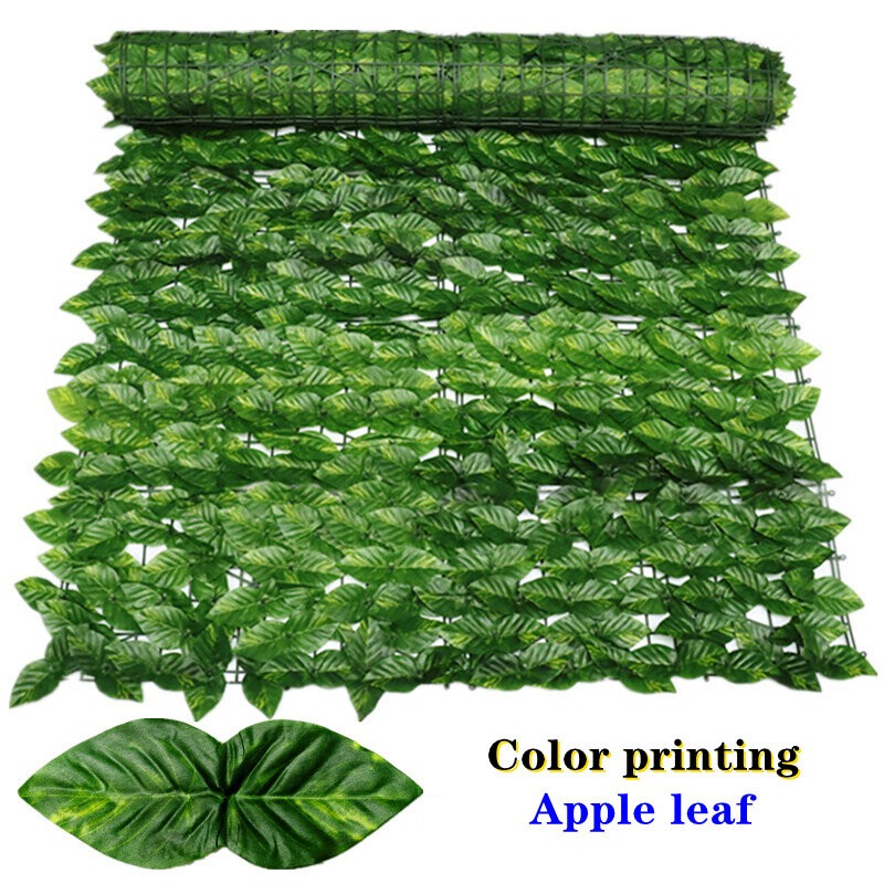 (Style 2 Apple leaf, 1m x 3m) Artificial Leaf Fence Hedge Wall Outdoor ...