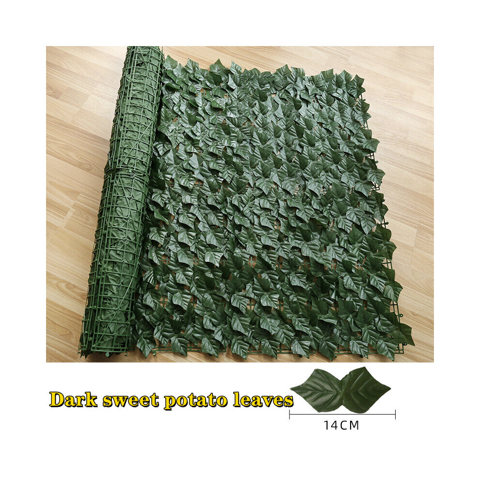 (Dark sweet potato, 1m x 1m) Artificial Leaf Fence Hedge Wall Outdoor ...
