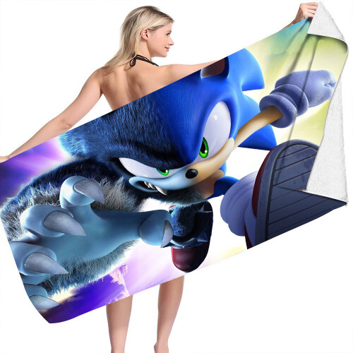 (G) NEW'C Sonic The Hedgehog 3D Print Bath Towel for Kids Pool Towel ...