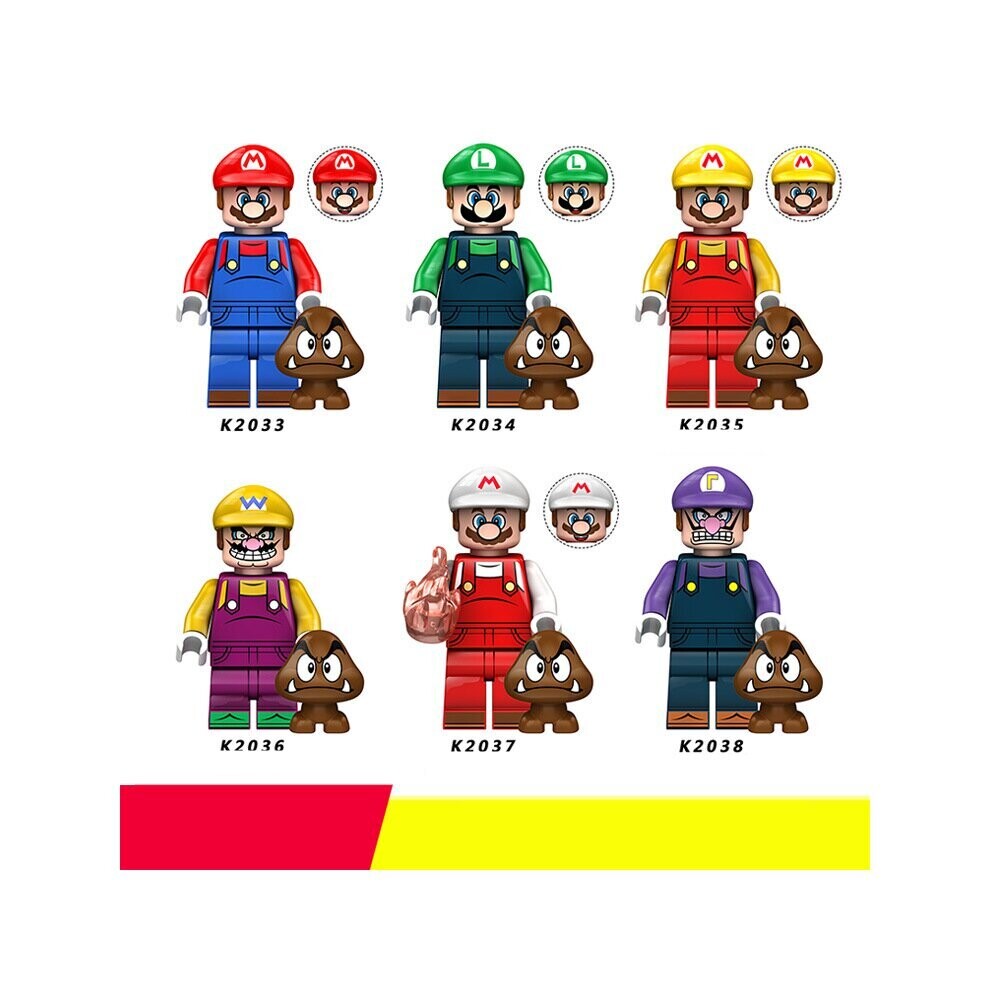 (Full Set of 6 ) Super Mario Fit Lego Minifigures Toy Collection on OnBuy