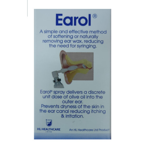 Earol Ear Wax Remover Olive Oil Spray Softens & Removes Ear Wax - 10ml ...