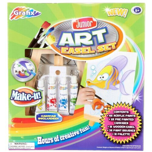 GRAFIX Junior Art Easel And Paint Set on OnBuy