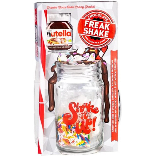 Gourmet Nutella Milkshake Gift Set With Stylish Jar & Straw cute on OnBuy
