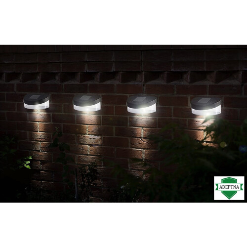 ADEPTNA Set of 4 Super Bright Solar Fence Light LED Garden Fence Light ...