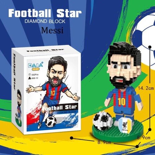 (Messi) World Cup star Messi character C Luo Neymar Salah toys building ...