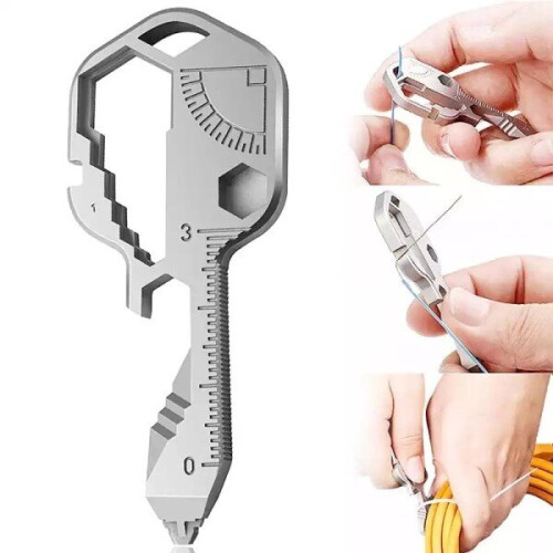 24 In 1 Stainless Steel Multifunction Mini Key Chain Outdoor Portable ...