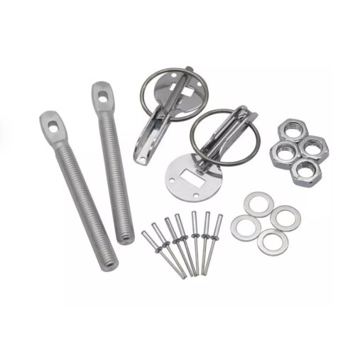 (1) Universal Grey Car Bonnet Pin Locking Kit For Race Track Car Hood ...