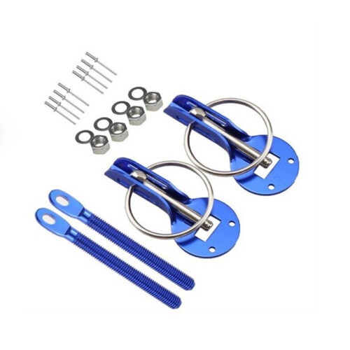 Universal Blue Car Bonnet Pin Locking Kit For Race Track Car Hood Latch ...
