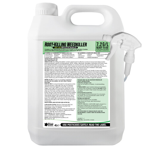 (4 L Bottle & Spray Head, 1) Glyphosate Deep Root-Killing Weedkiller ...