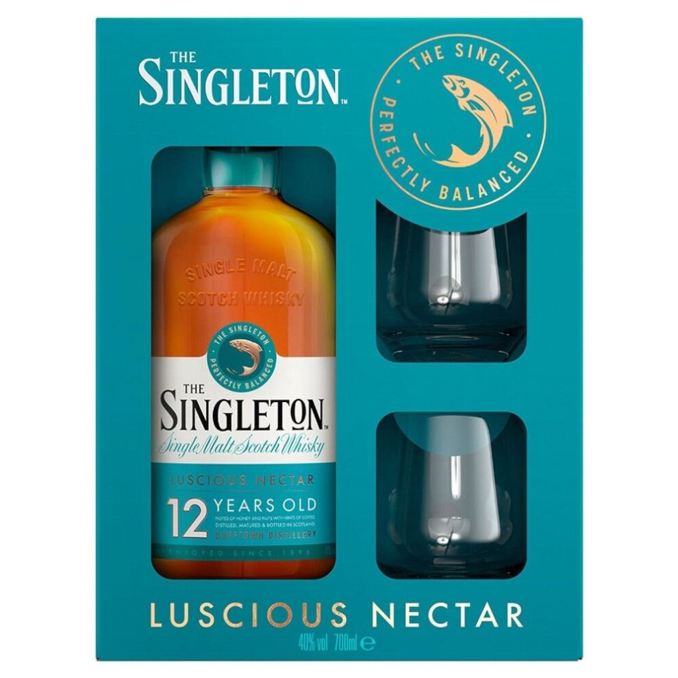Singleton of Dufftown 12 Year Old Whisky 70cl Includes 2 Glasses ...
