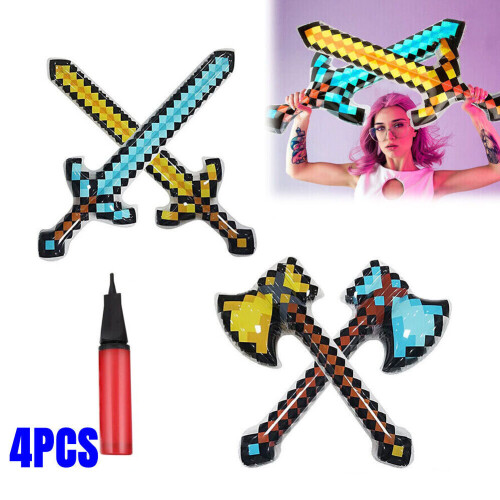 Inflatable Weapon-Pixel Craft Sword,Axe, Minecraft Action Figure Props ...