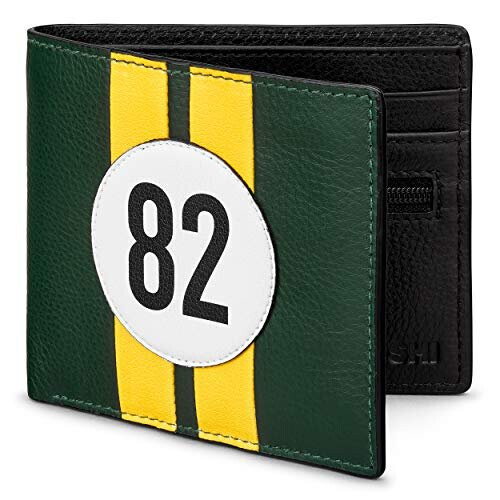 Race Car Livery #82 Men's Leather Wallet by Yoshi, Genuine Green ...