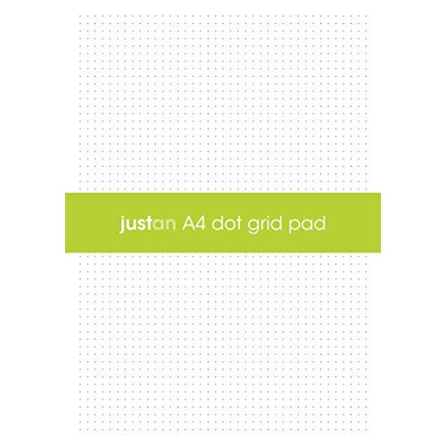 justan A4 dot grid pad: 120 Dotted Notebook Pages (5mm dot matrix) - A4 (8.27" x 11.69") Green ...