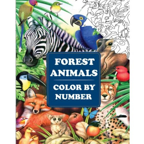 Forest Animals Color by Number: An Adult Coloring Book with Fun, Easy ...