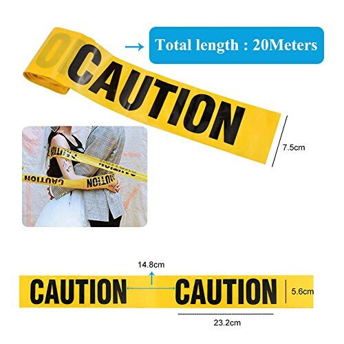 Yellow Caution Tape, Hazard Warning Tape Non Adhesive Police Tape Roll ...