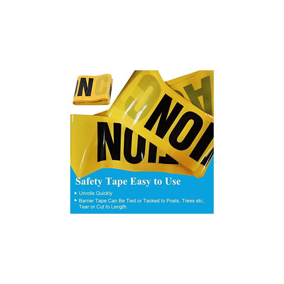 Yellow Caution Tape, Hazard Warning Tape Non Adhesive Police Tape Roll ...