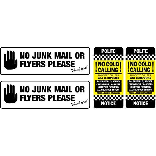 Buyit No Junk Mail Sign Sticker - No Cold Calling Sign Sticker - For ...