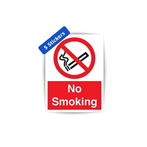 Pack of 5 No Smoking Stickers for Vehicles Self Adhesive Waterproof ...