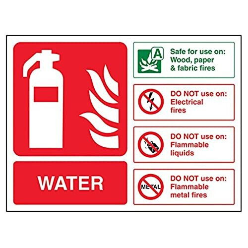 VSafety Water Id Fire Extinguisher Sign - Landscape - 200mm x 150mm ...