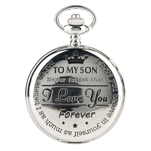 to My Son Silver Pocket Watch, Birthday Pocket Watch, Graduation Pocket ...
