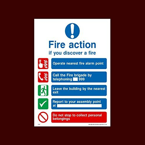 Fire Action Discovering a fire Sticker/Self Adhesive Sign - Fire ...