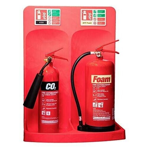 Commander Double Fire Extinguisher Stand Red **Does not Include Signs ...