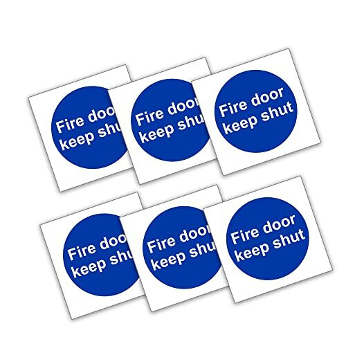 6 x Acrylic Fire Door Safety Signs - Fire Door Keep Shut Stickers ...