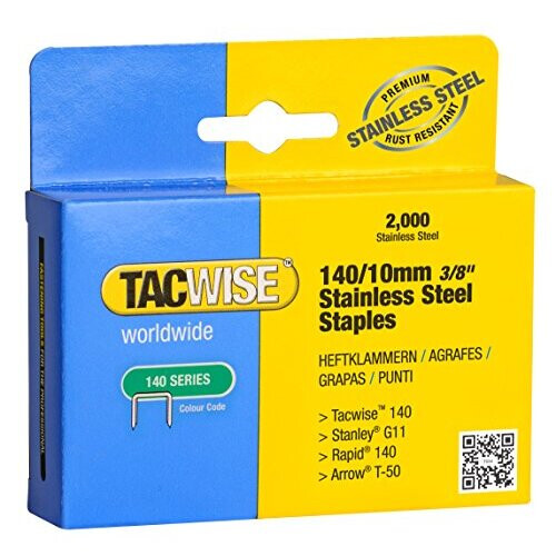 Tacwise 140/10mm Stainless Steel Staples (Box of 2000), 1217 on OnBuy