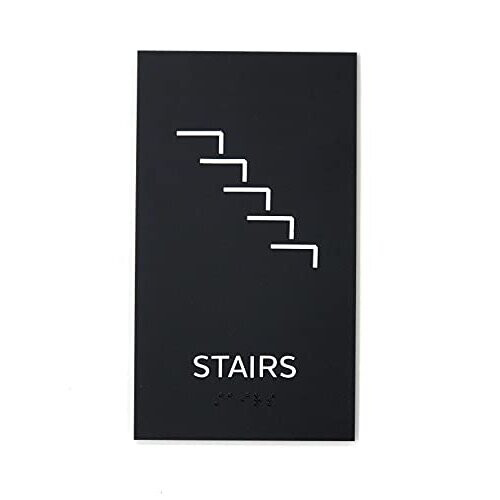 Kubik Letters Stairs Sign, ADA Compliant Modern Design Door Sign with ...