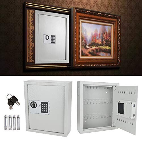 Trintion Key Safe Electronic 48 Key Hooks Wall Mounted Key Combination ...