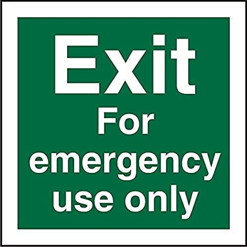Seco Exit For Emergency Use Only Sign, 200mm x 200mm - 1mm Semi Rigid ...