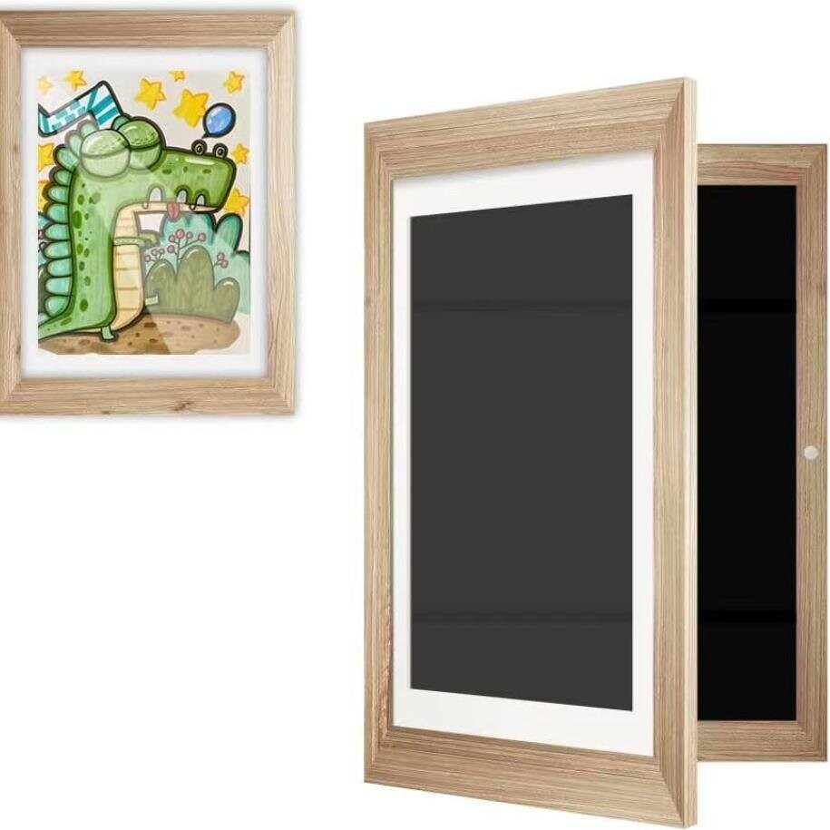 (Brown) Kids Art Frames Front Opening, Changeable Art Frame Picture ...