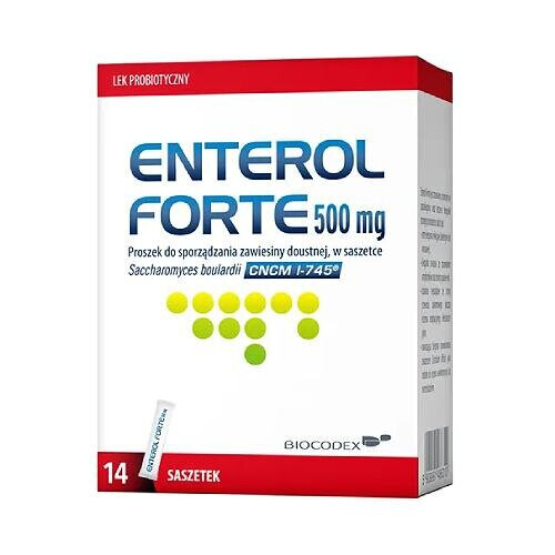 Enterol Forte 500 mg, 14 sachets, diarrhea, biegunka on OnBuy