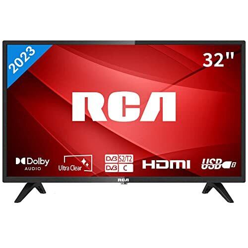 RCA RB32HD1-A 32 Inch TV, Dolby Digital Audio TV, DVB T2/S2 HD LED ...