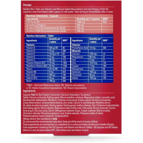 Seven Seas Omega-3 Multivitamins Man 30-Day Duo Pack 30 Omega-3 ...