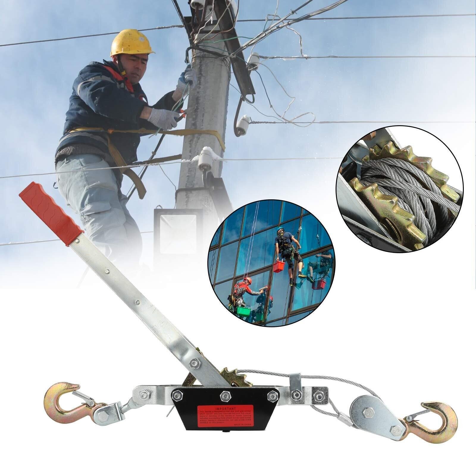 Cable Puller 2T Heavy Duty Hand Winch Manual Hook Cable Puller on OnBuy