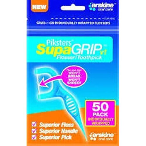 Piksters Monofilament Supagrip Flosser and Toothpick, 50 Count on OnBuy