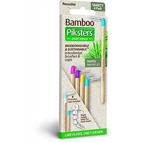 Bamboo Right Angled | Piksters Interdental Brushes | Variety 4 Pack ...