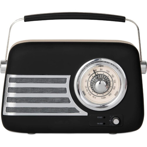 Akai A60048BLK Vintage Bluetooth FM Radio, Portable, 3ins Speaker, 5W ...